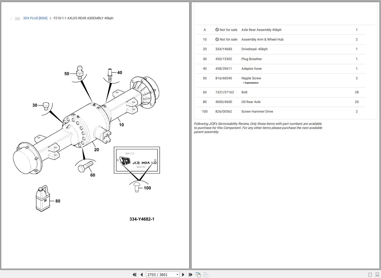 JCB Backhoe Loader 3DX PLUS BSIII Spare Parts Catalog 2025