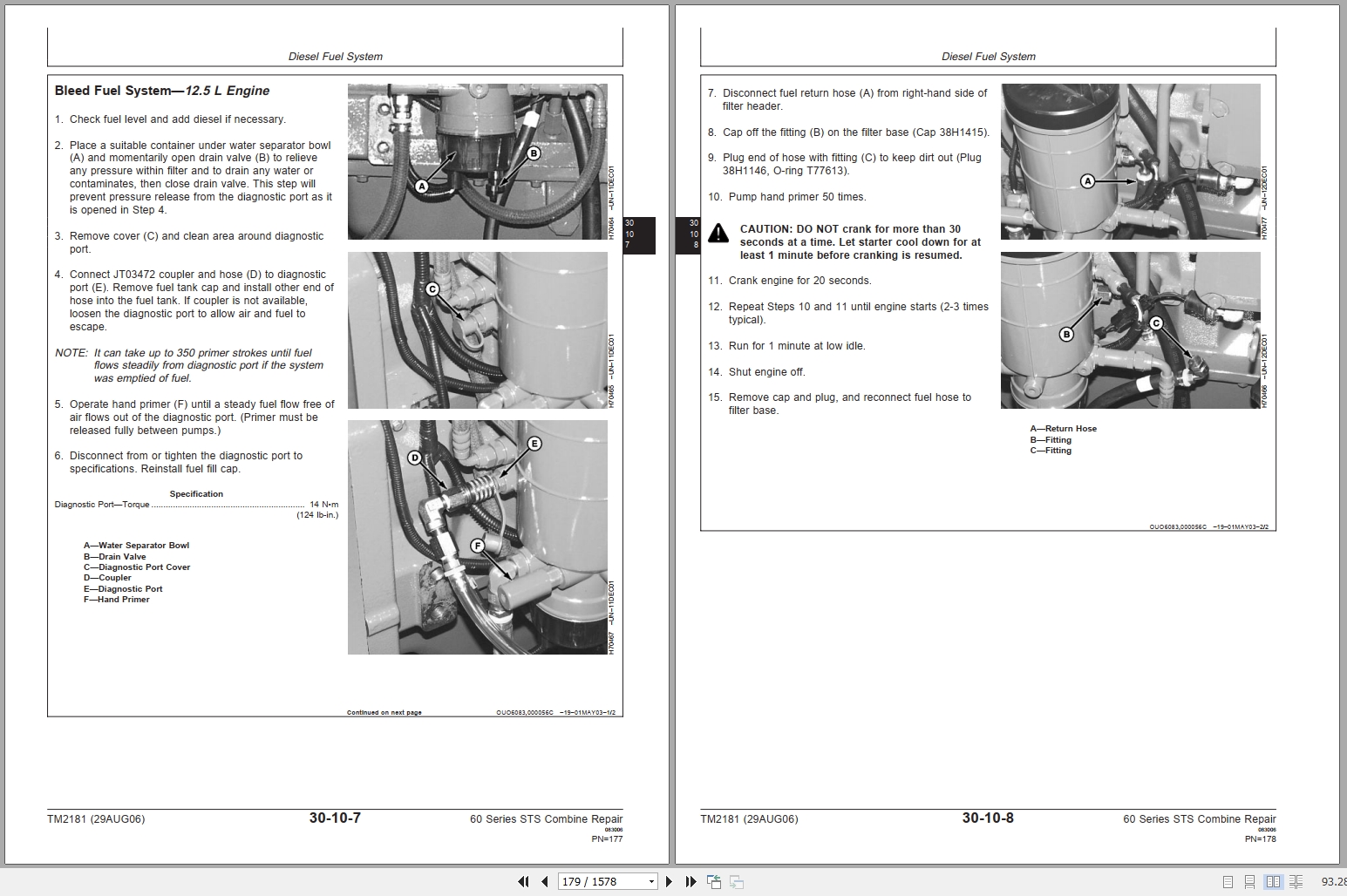 John Deere Combine Harvester 9560 STS 9660 STS 9760 STS 9860 STS ...