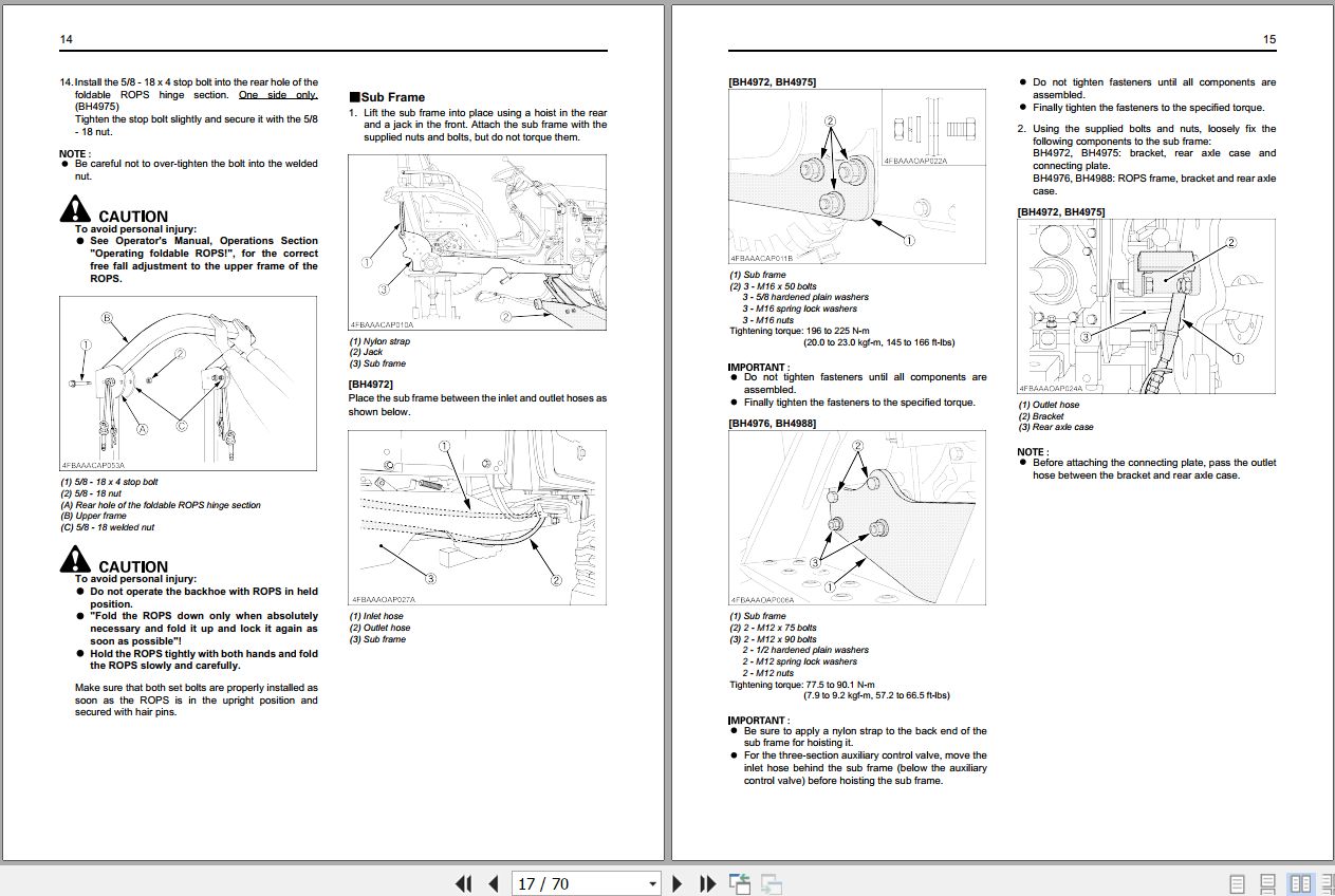 Kubota Backhoe BH77 Assembly Instruction