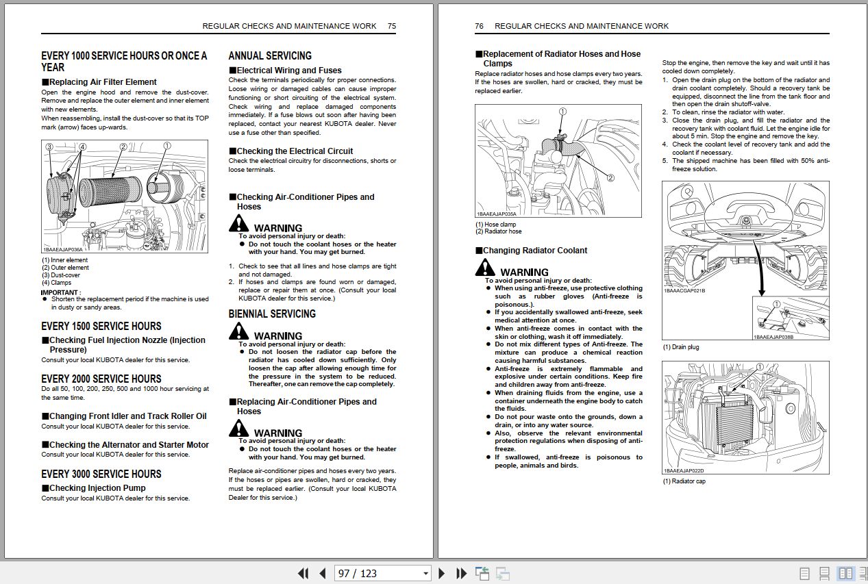 Kubota Excavator KX033-4 Operators Manual RC488-8121-6