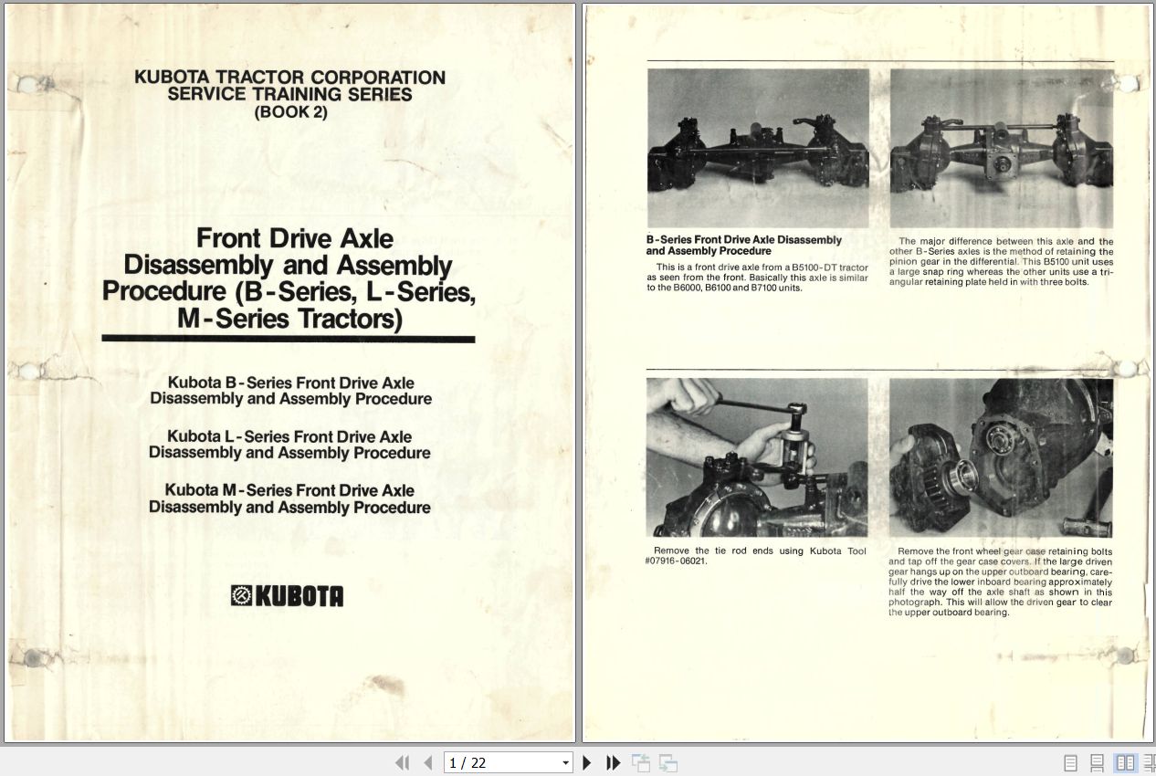 Kubota Front Drive Axle Service Training