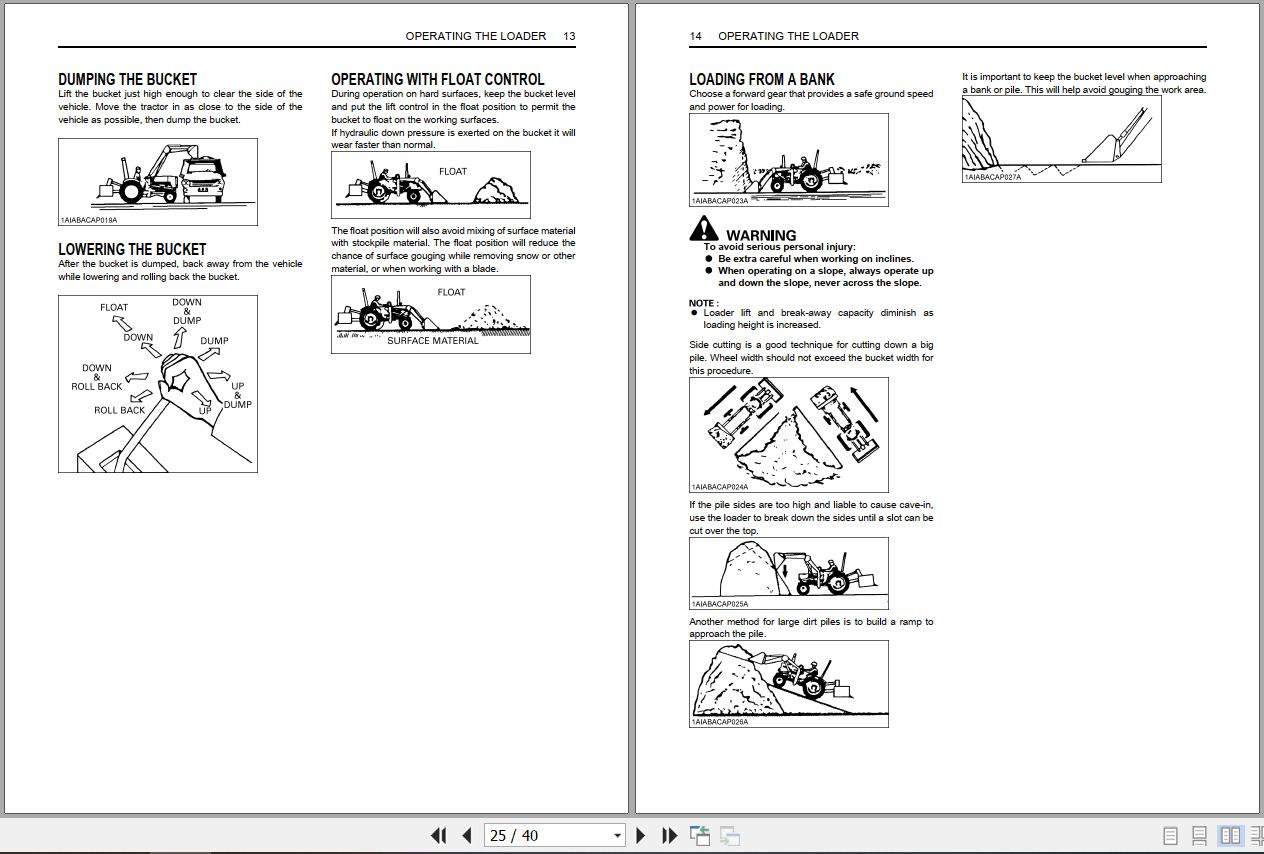 Kubota Front Loader LA463 Operators Manual 7J244-6912-1