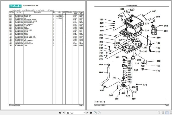 Kubota Lawn Mowers T1760 serial number 40001 and above Parts Manual