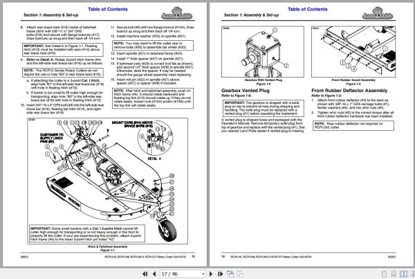Kubota Rotary Cutter RCR1242 RCR1248 RCR1260 RCR1272 Operator Manual