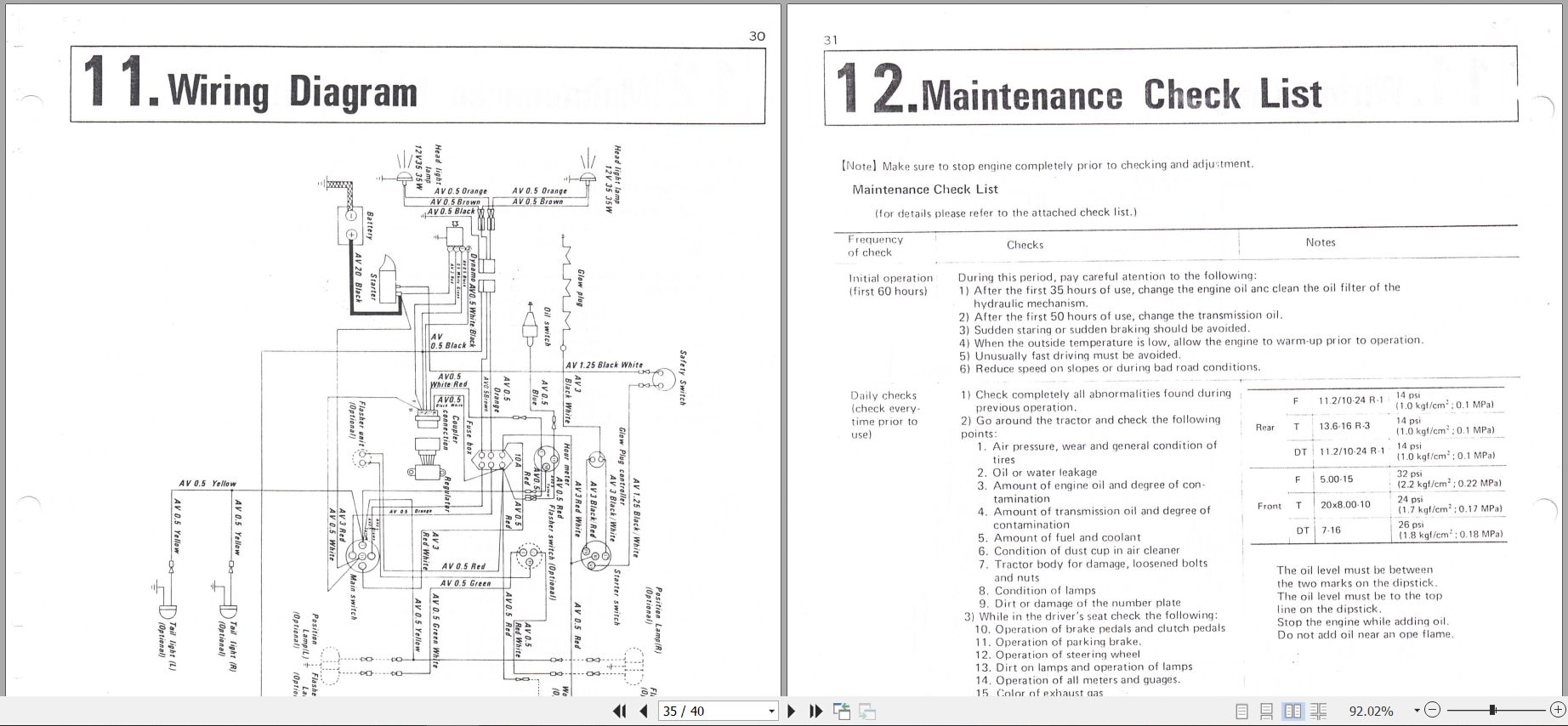 Kubota Tractor L245 L245DT Operators Manual Manual