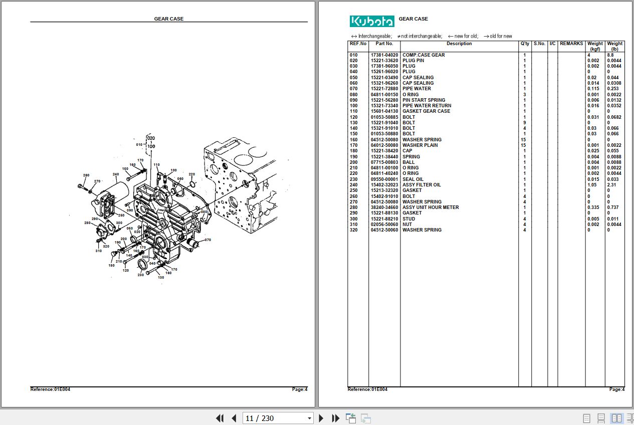 Kubota Tractor L3750 Parts Manual