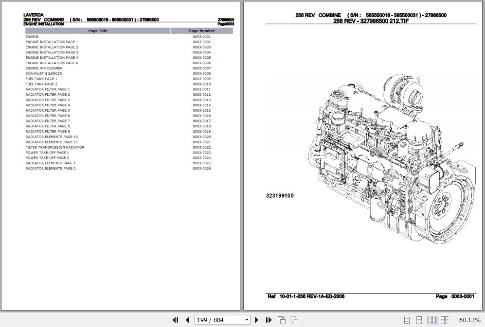 Laverda Combine 256 REV Parts Catalog 27986500