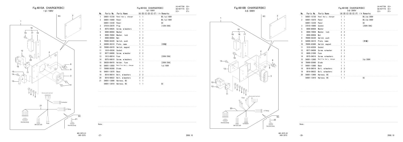 Nichiyu Forklift NTT50_75-70 Parts Manual