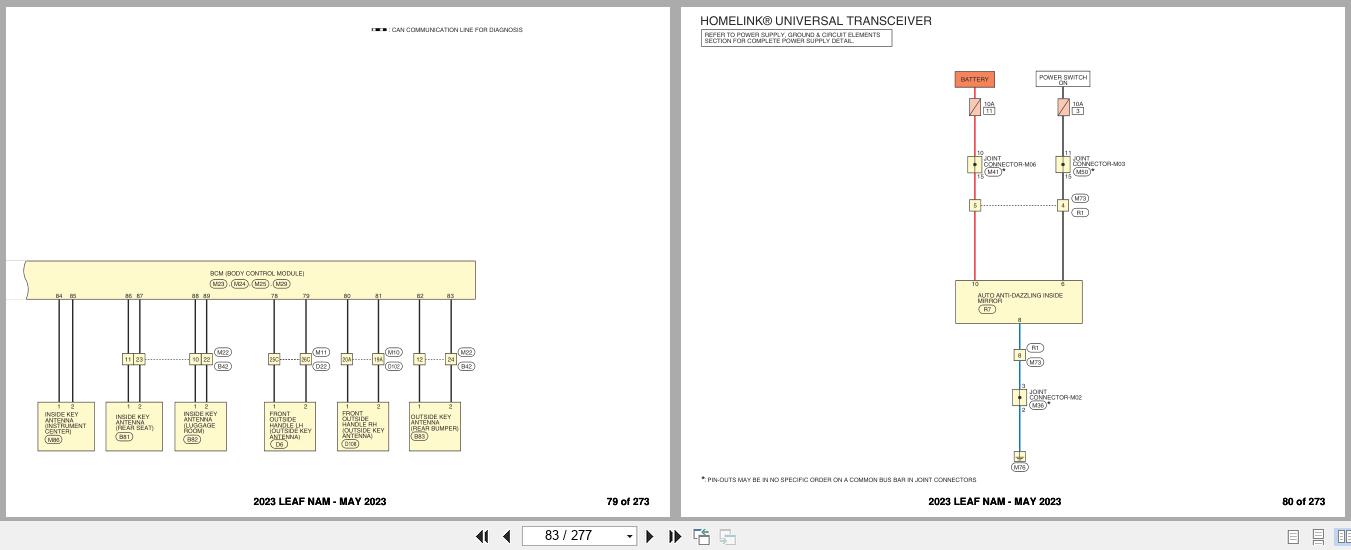 Nissan LEAF ZE1 2023 - June 2024 Wiring Diagrams