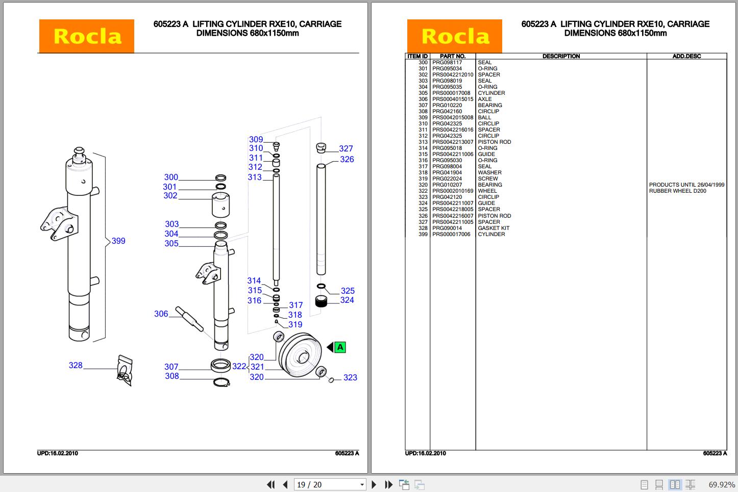 Rocla Pallet Trucks RXE10 Parts Catalog 2010