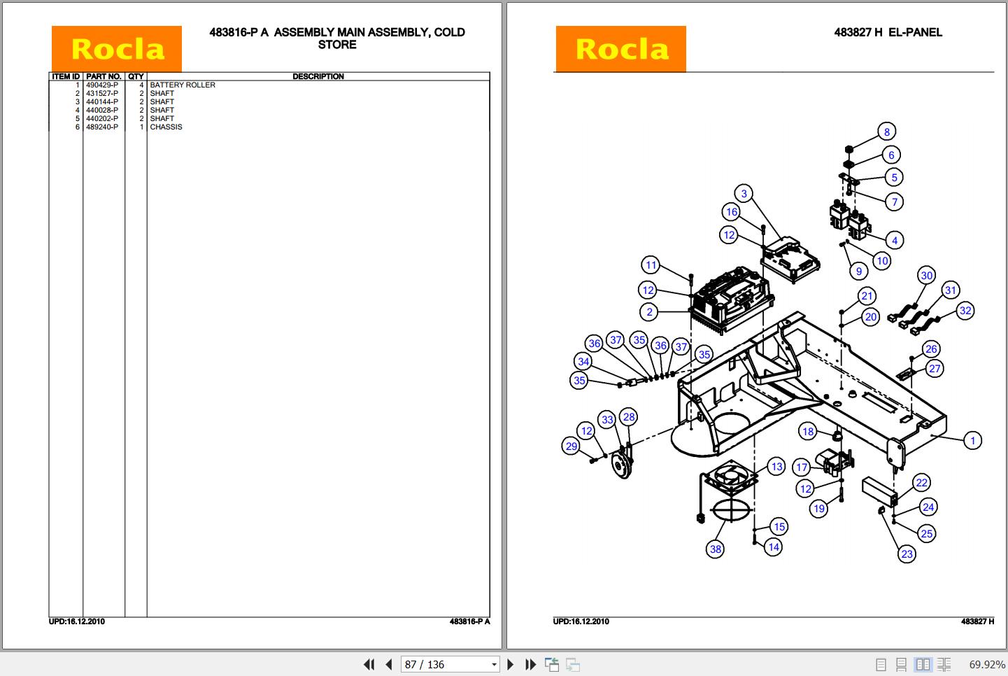 Rocla Pallet Trucks T20ac Parts Catalog 2010