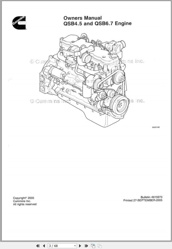 Sennebogen 818 Cummins Engine QSB4.5 and QSB6.7 Owner Manual