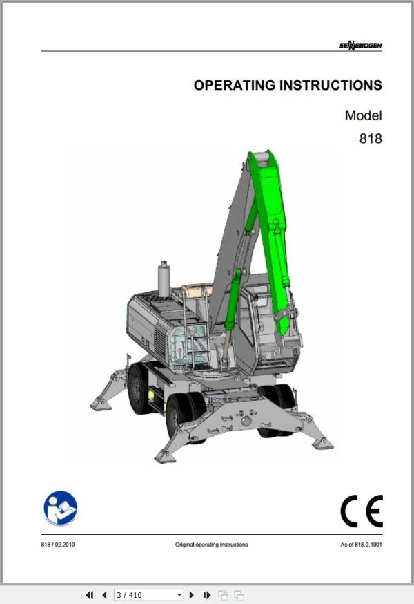 Sennebogen Material Handlers 818 818.0.1088 Operating and Maintenance ...