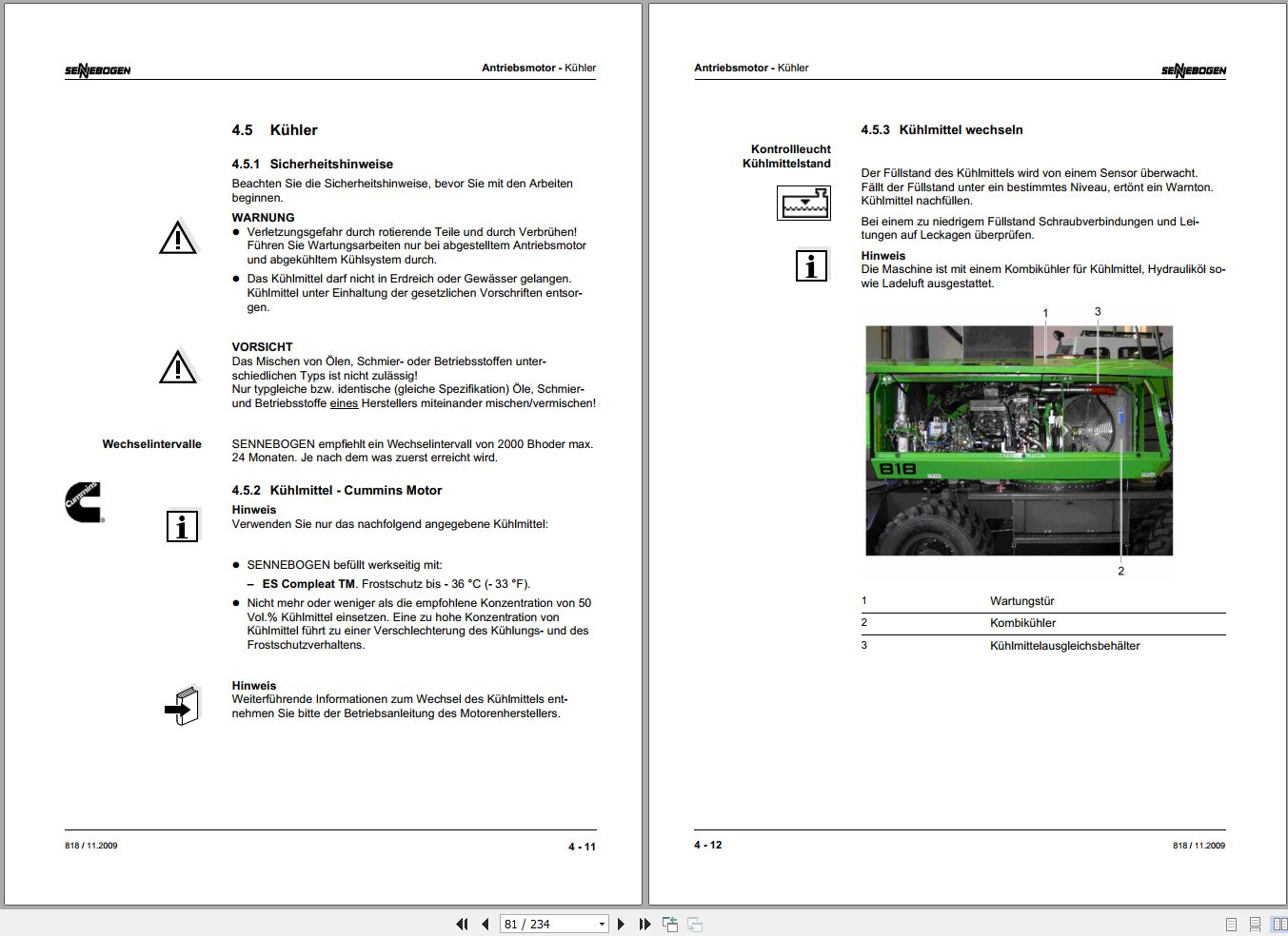 Sennebogen Material Handlers 818 818.0.1088 Operating and Maintenance ...