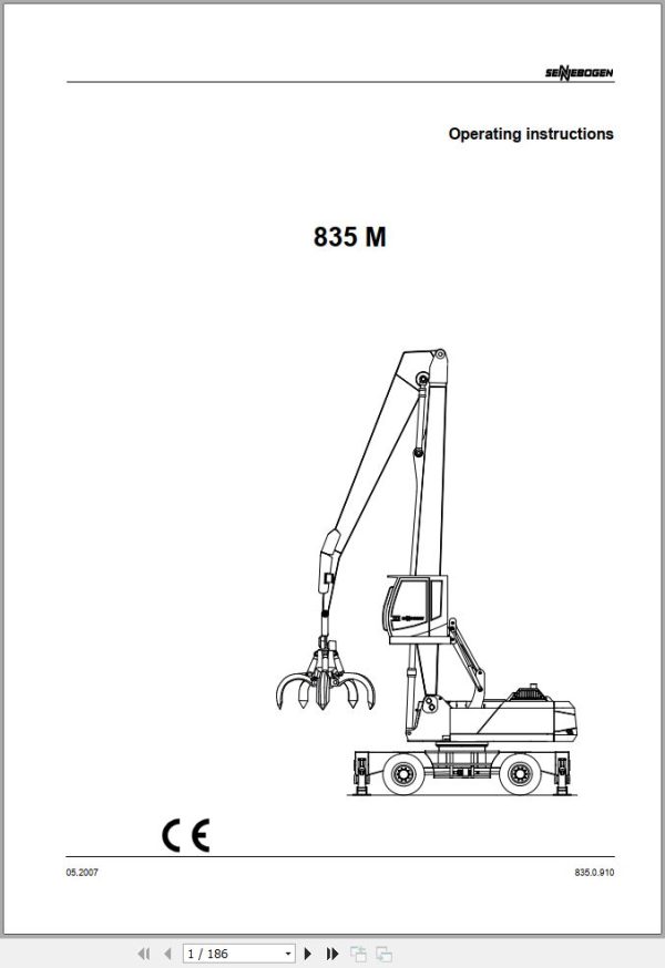 Sennebogen Material Handlers 835 M 835.0.910 Operating and Maintenance ...