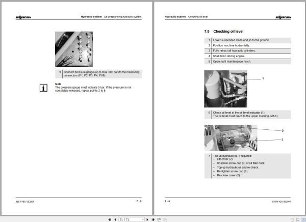 Sennebogen Material Handlers 835 M-HD 835.0.547 Maintenance Instructions