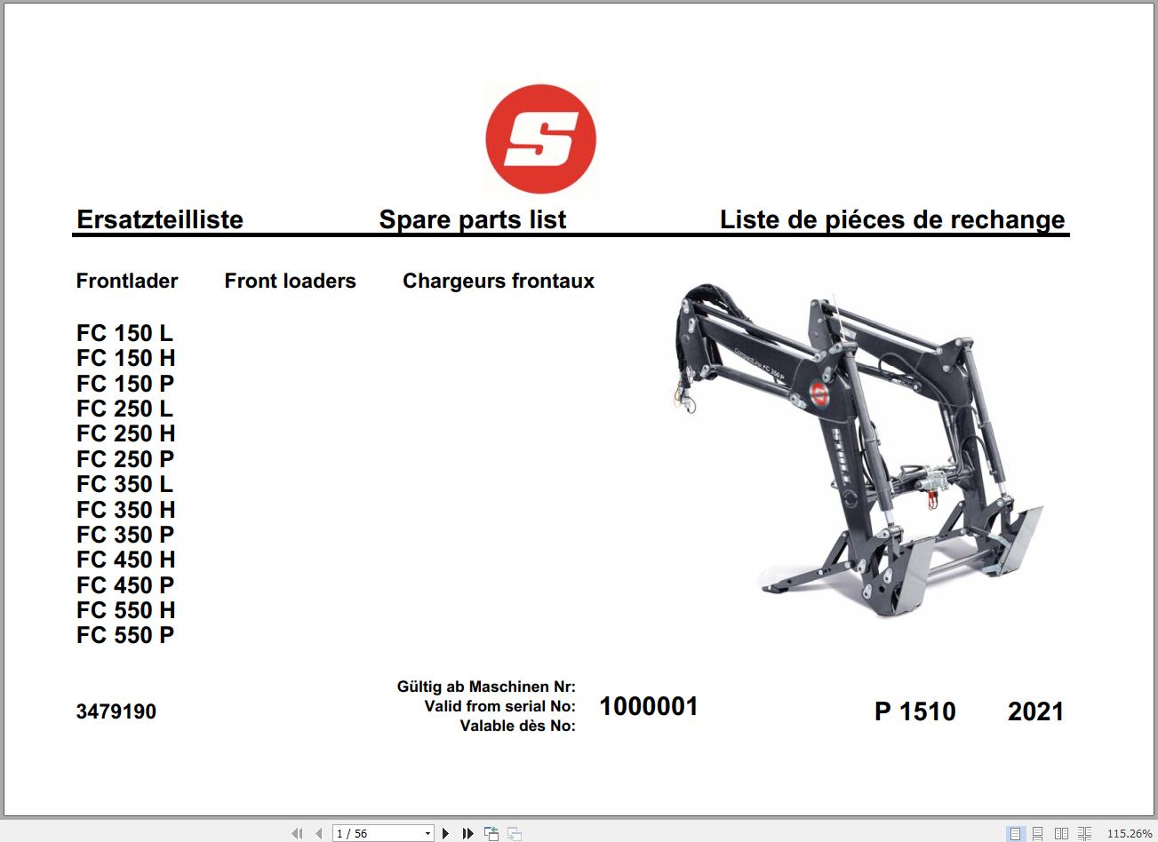 Stoll Front Loader Spare Parts Catalog Collection