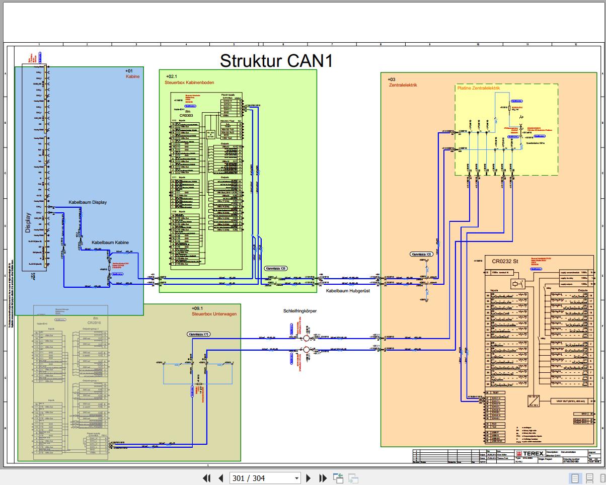 Terex Fuchs Material Handlers MHL340E 4004- Wiring Diagram 6790200180 DE