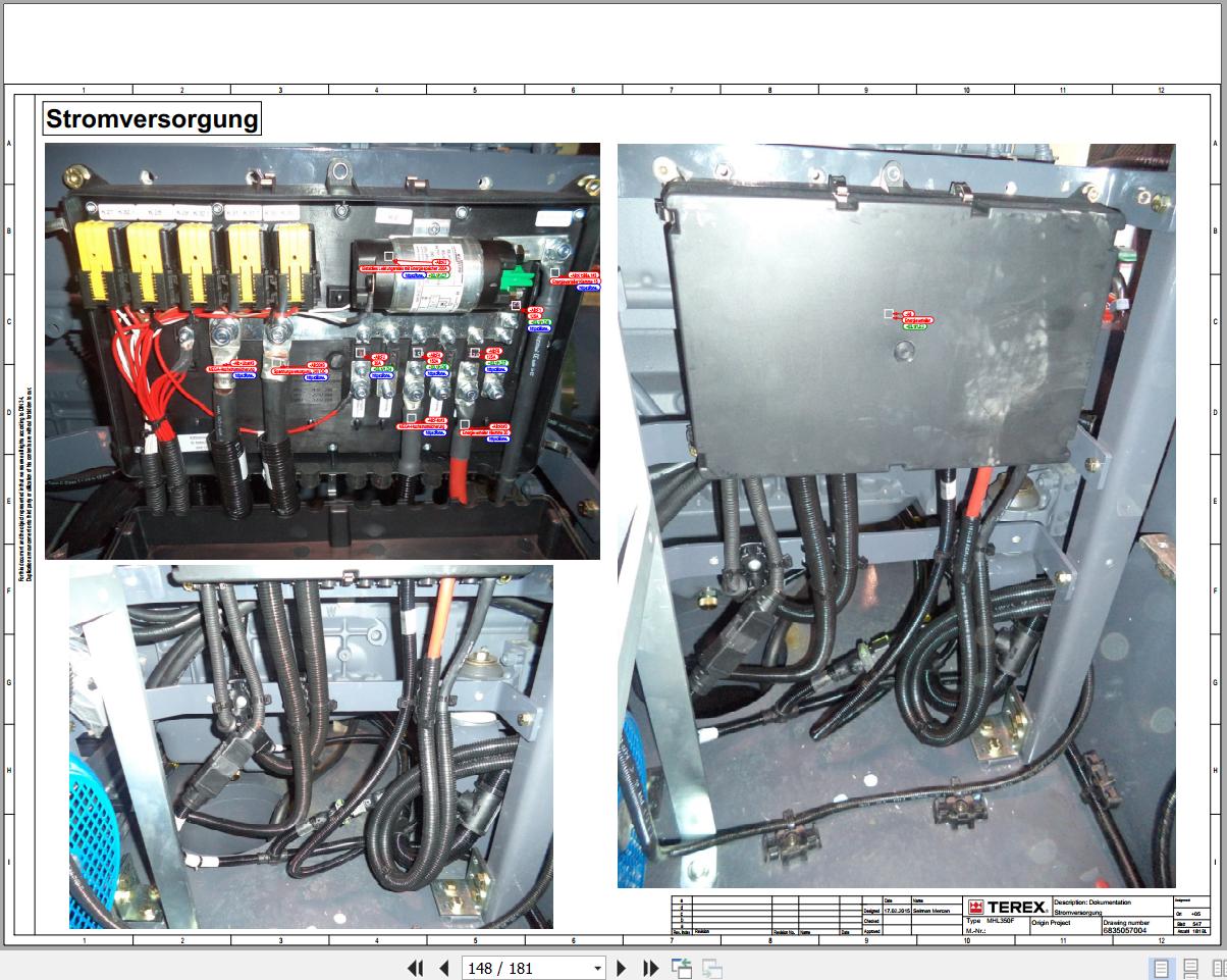 Terex Fuchs Material Handlers MHL350F 5000 Wiring Diagram 6790200347 DE