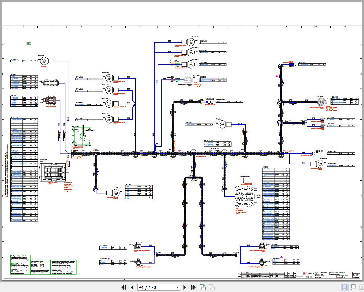 Terex Fuchs Material Handlers MHL360D 604 Wiring Diagram 6790200093 DE