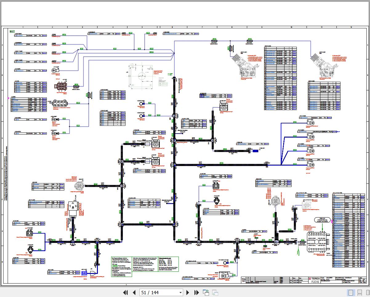 Terex Fuchs Material Handlers MHL380D 0141 Wiring Diagram 6790200232 DE