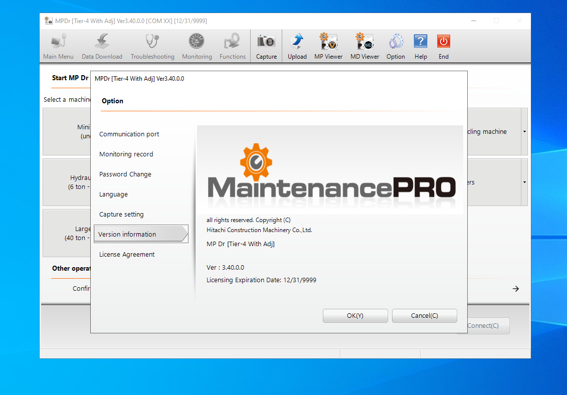 Hitachi MPDr Tier 4 v3.40 2025 Diagnostic Program Remote