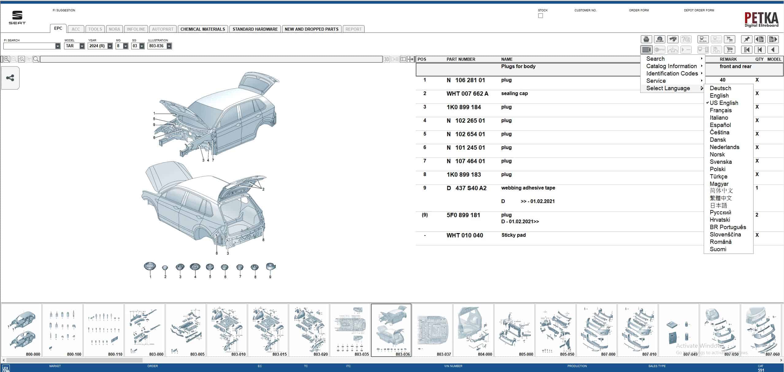 VMware Seat EPC 8.3 06.2025 1133 Spare Parts Catalog How To Install ...
