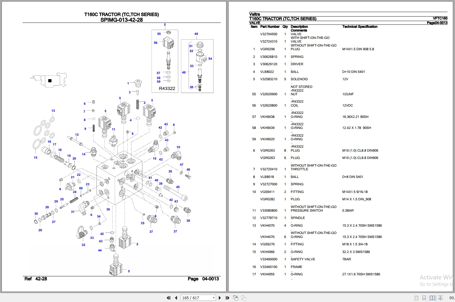 Valtra Tractor TC TCH Series T160C Parts Catalog VFTC160