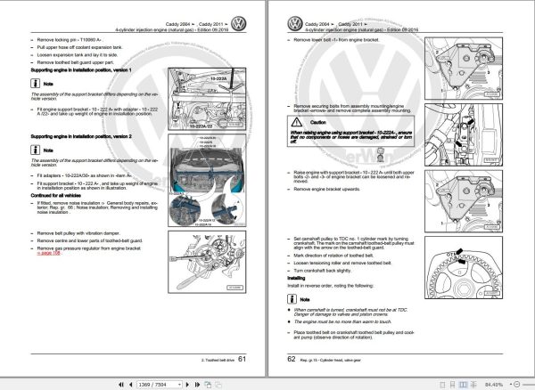 Volkswagen Caddy Maxi 2C Workshop Manual 2011-2015
