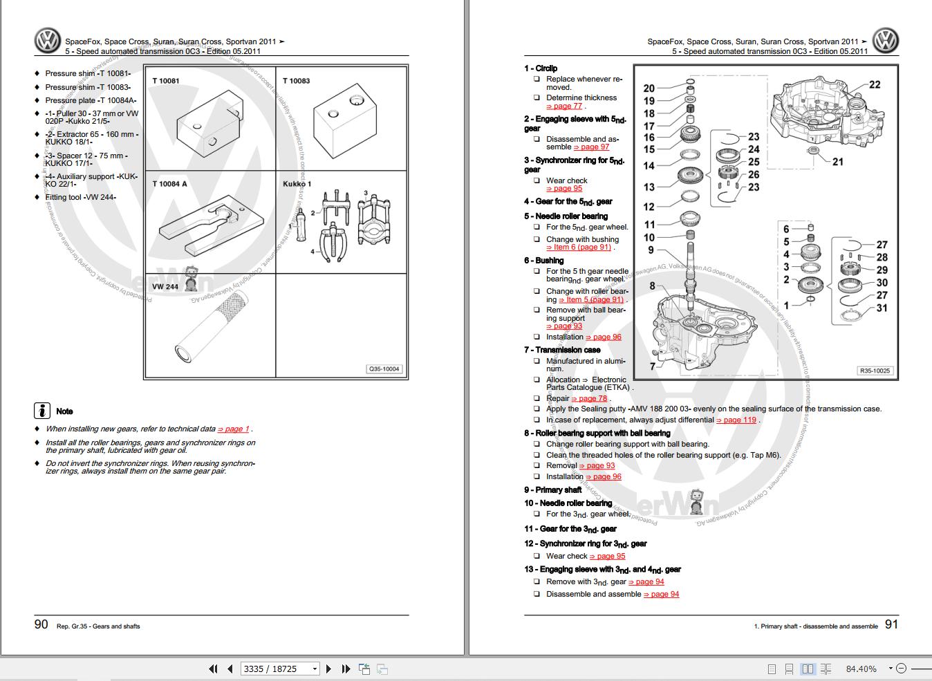 Volkswagen FOX 5Z 5Z1 5Z3 5Z6 5Z7 Workshop Manual 2004-2017