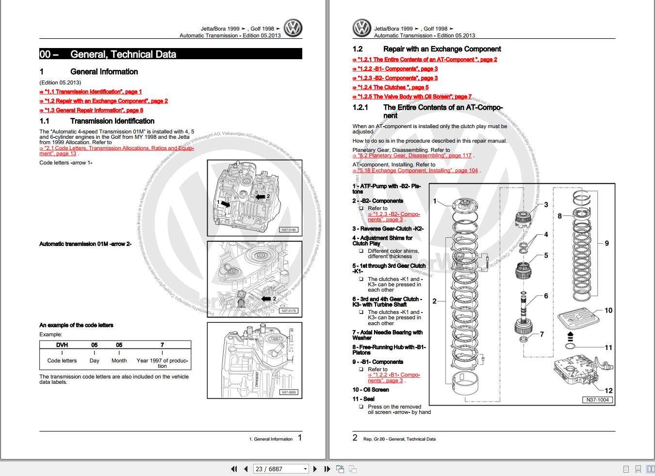 Volkswagen Golf Brasil 9B1 Workshop Manual 1998-2004