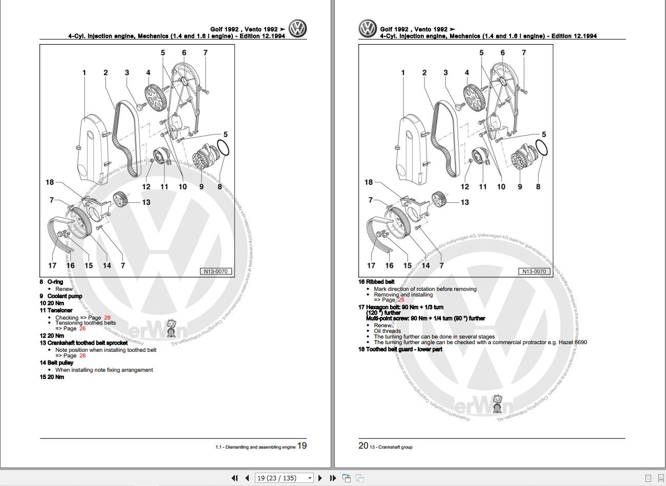 Volkswagen Golf III Vento Workshop Manual 1992-1999