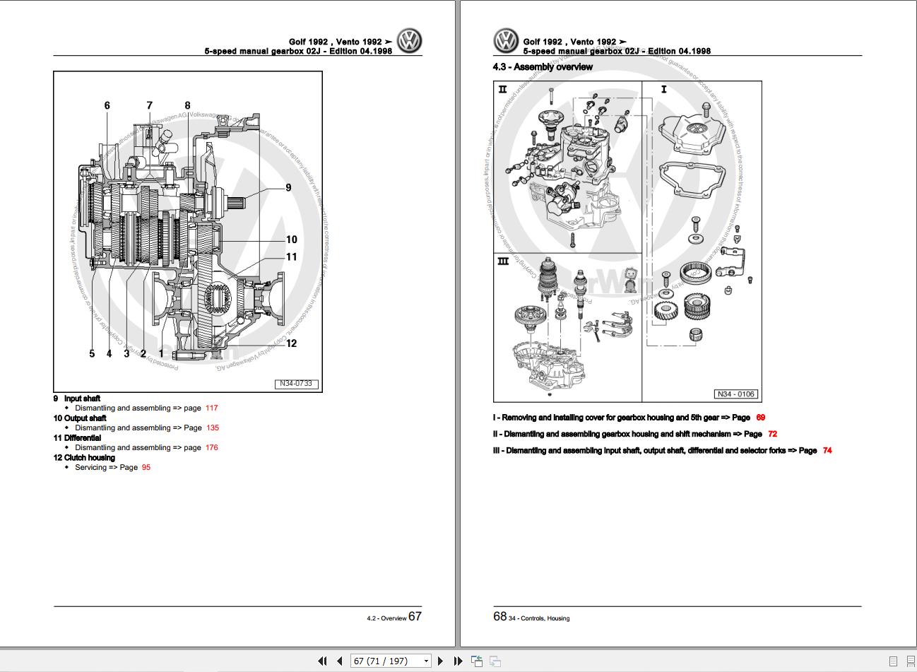 Volkswagen Golf III Vento Workshop Manual 1992-1999