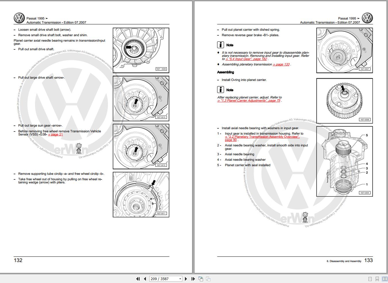 Volkswagen Passat Variant 3A5 Workshop Manual 1995-1997