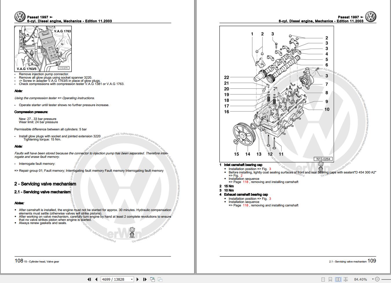 Volkswagen Passat Variant 3B 3B2 3B5 Workshop Manual 1997-2005
