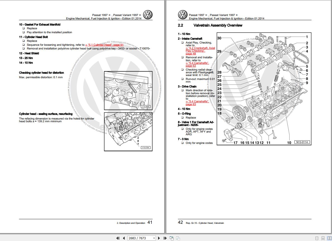Volkswagen Passat Variant Workshop Manual 2001-2005