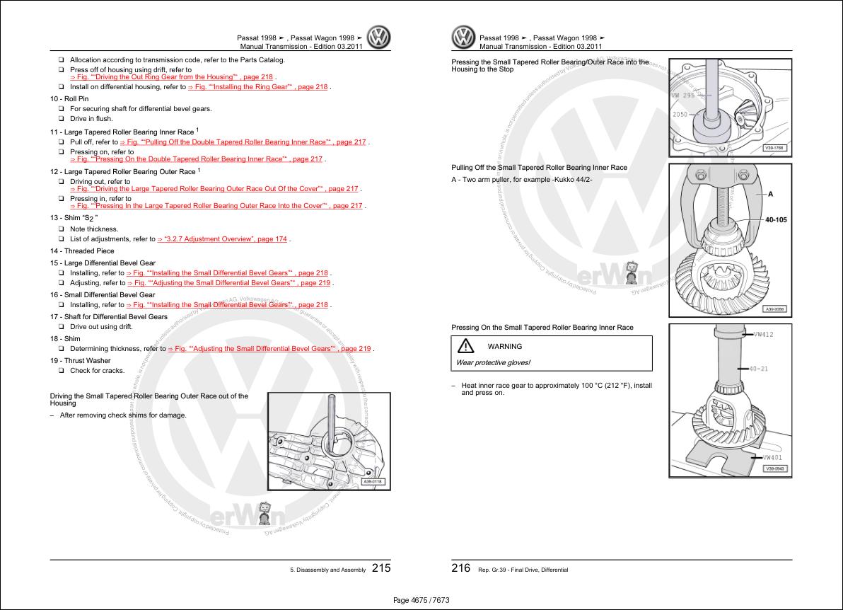 Volkswagen Passat and Passat Wagon Workshop Manual 2001-2005