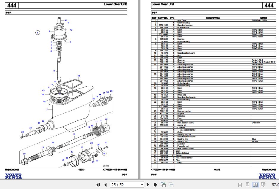 Volvo Penta Marine Drives Transmissions IPS-F Parts Catalog