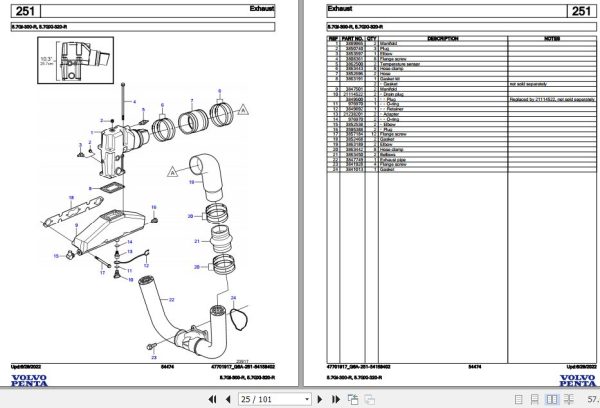 Volvo Penta Marine Gasoline Engines 5.7Gi-300-R 5.7GXi-320-R Parts Catalog