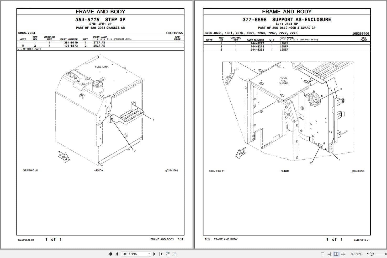 CAT Excavator 320D2 GC Parts Catalog SEBP6515-01
