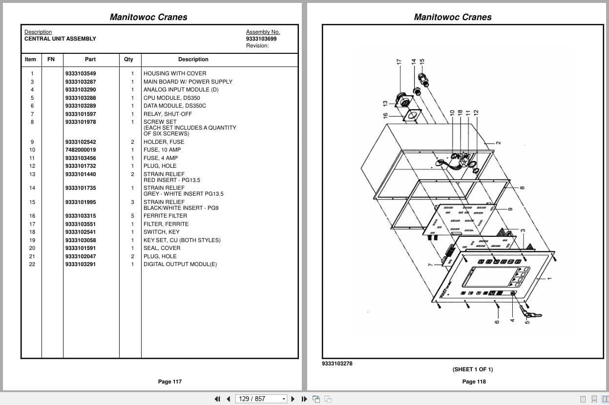 Grove Crane RT530E 222559 Parts Manual 2014