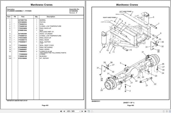Grove Crane RT635C 86126 Parts Manual 2019