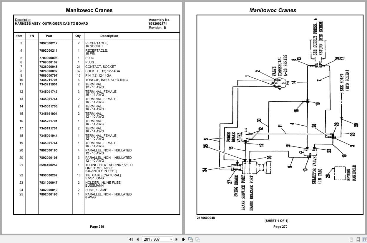 Grove Crane RT745 84239 Parts Manual 2022