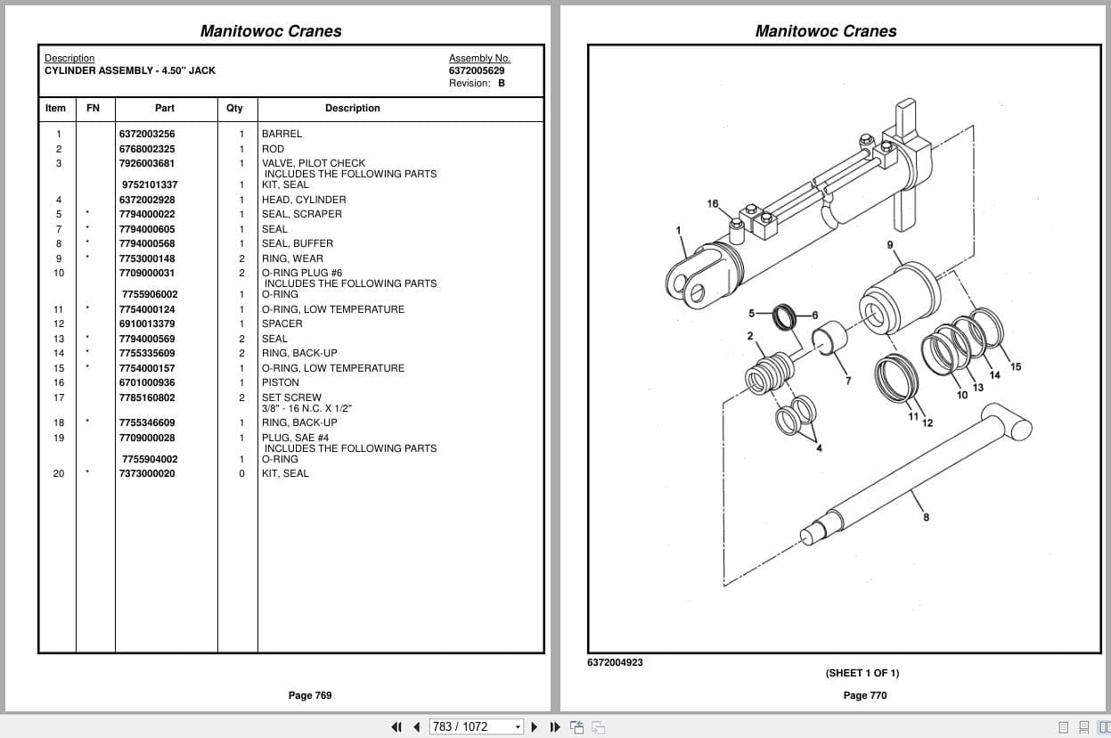 Grove Crane RT750 87091 Parts Manual 2017