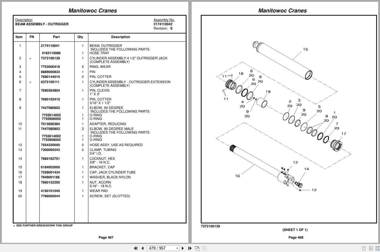 Grove Crane RT750E 222981 Parts Manual 2015