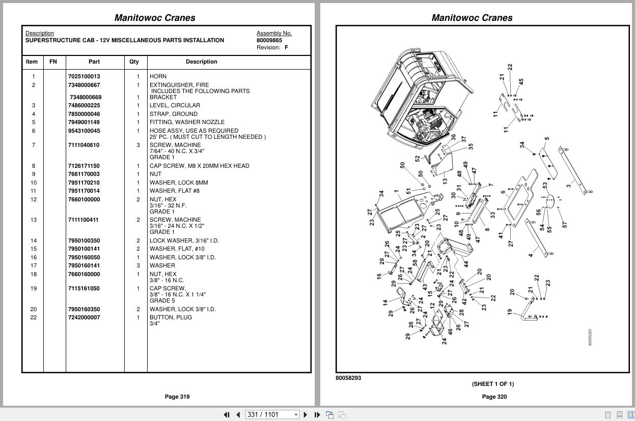 Grove Crane RT770E 5 SECT 235883 Parts Manual 2017
