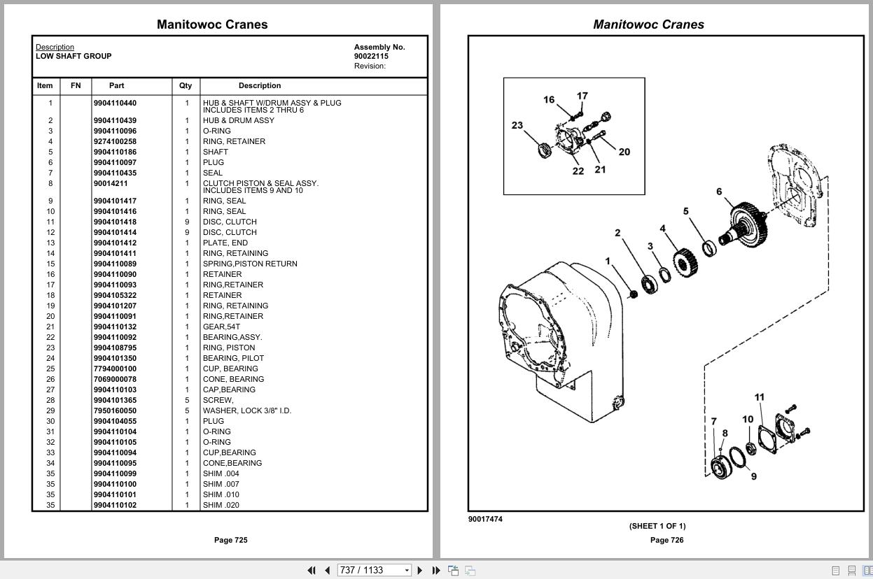 Grove Crane RT770E 5 SECT 236549 Parts Manual 2019