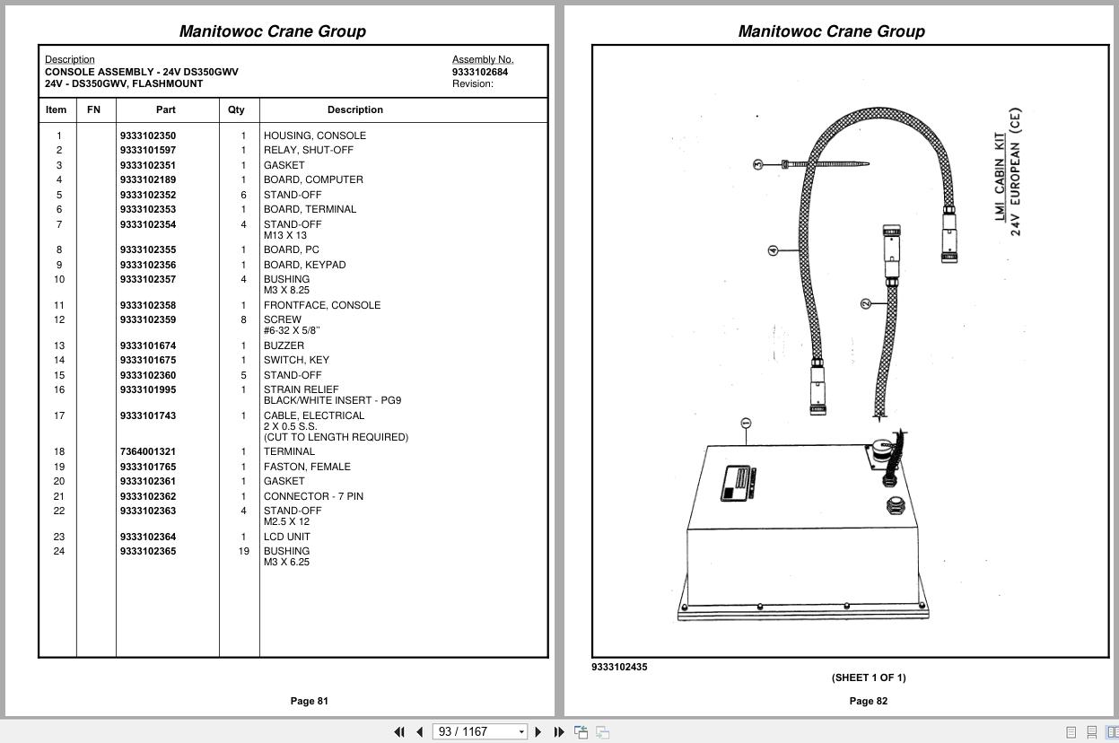 Grove Crane RT865B 81544 Parts Manual 2007