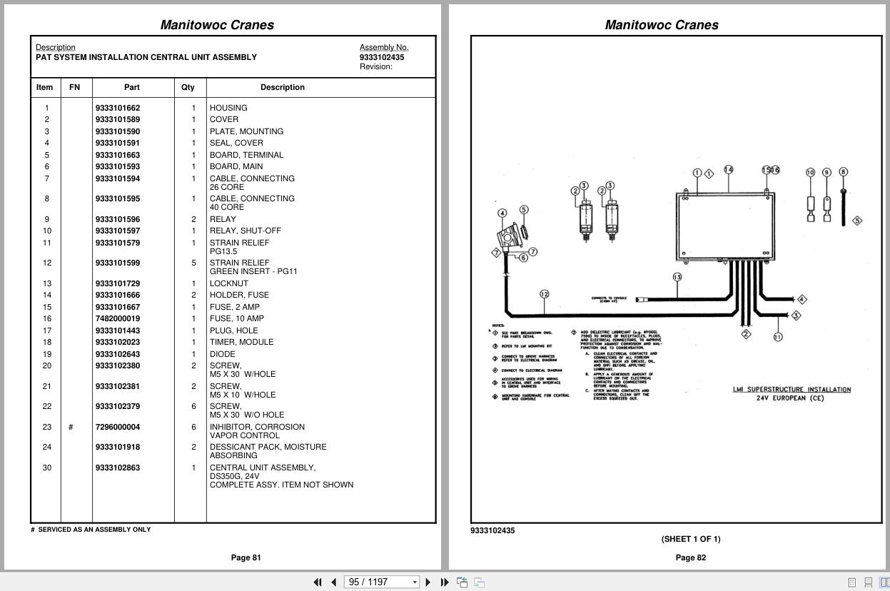 Grove Crane RT865B 81943 Parts Manual 2010