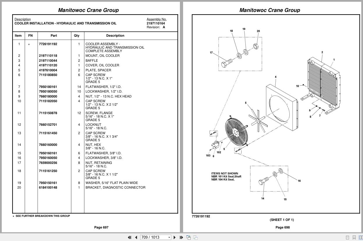 Grove Crane RT9000E 227071 Parts Manual 2007